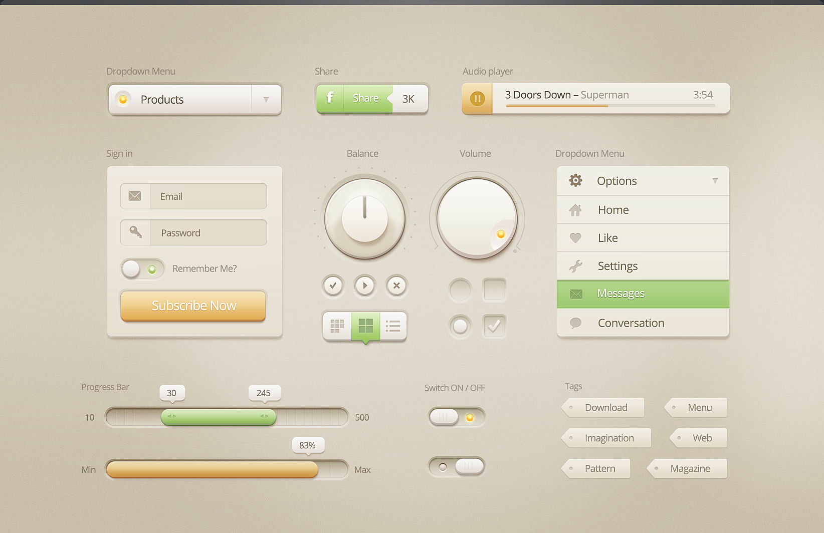Vanilla Cream UI Kit from PixelKit » Design You Trust — Design Daily ...
