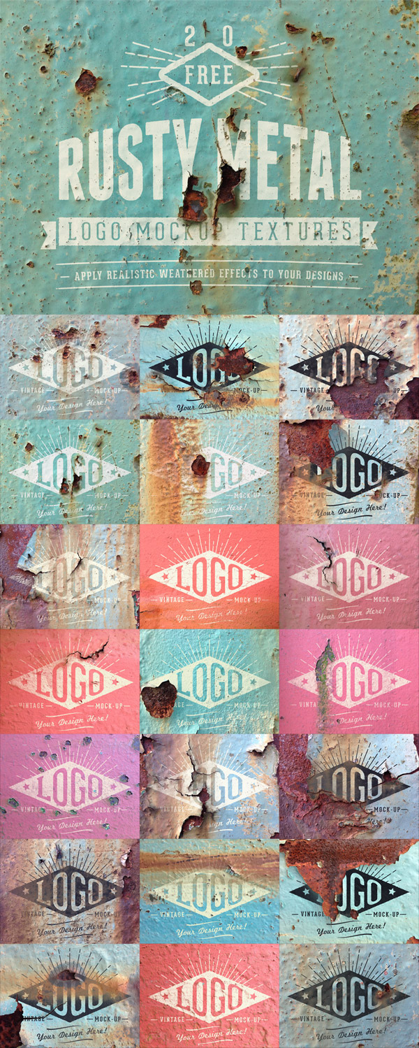 20-Free-Realistic-Rusty-Metal-Logo-Mockup-Textures » Design You Trust ...