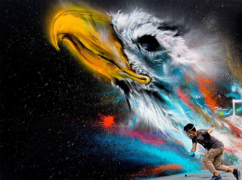 Explosive Splattered Ink Animal Murals by Hua Tunan » Design You Trust ...