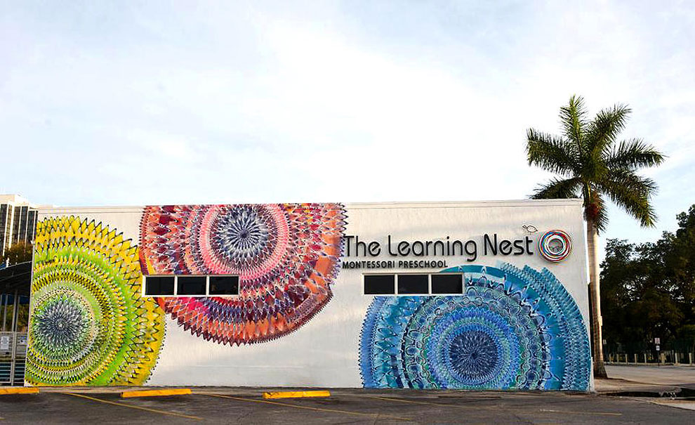 Brightly Colored Murals Mesmerize with Their Hypnotic Abstract Patterns ...