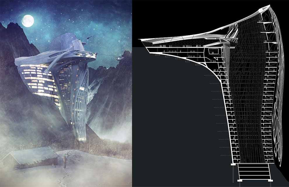 An Architect Created a Futuristic Alpine Hotel Concept » Design You ...