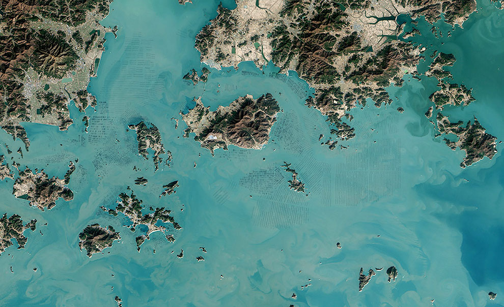 Fascinating Satellite Photos of Seaweed Farms in South Korea » Design ...