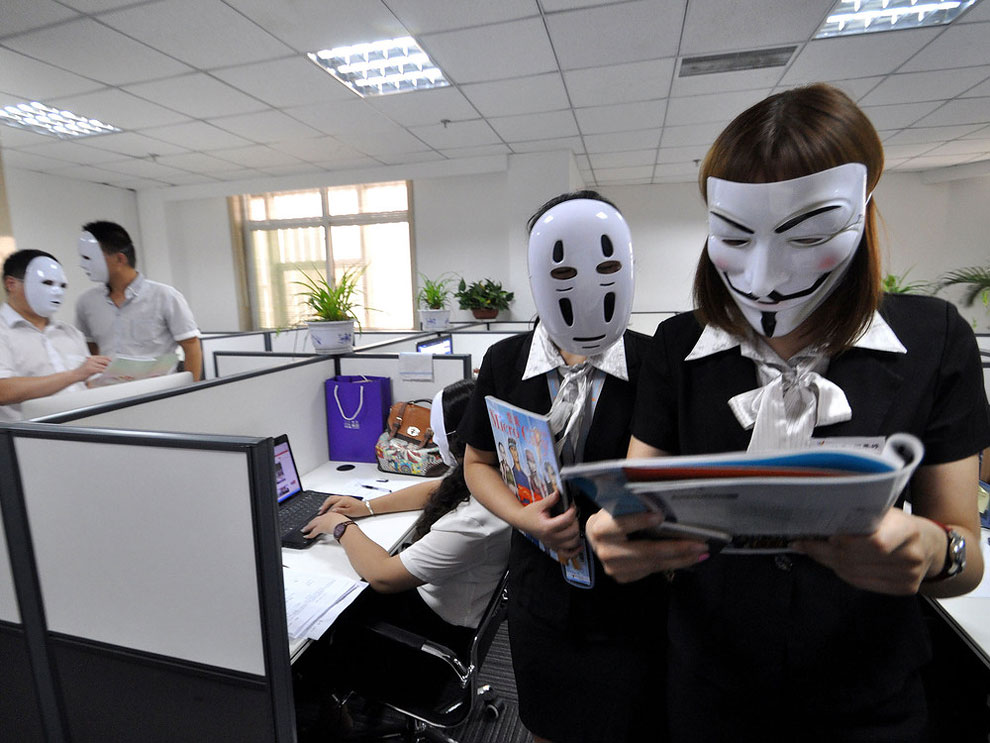 The “No-Face” Day: Workers In China Wear Masks To Hide Facial ...