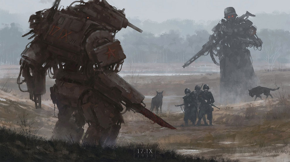 Bizarre Paintings Of Mecha Robots And Werewolves Attacking East ...