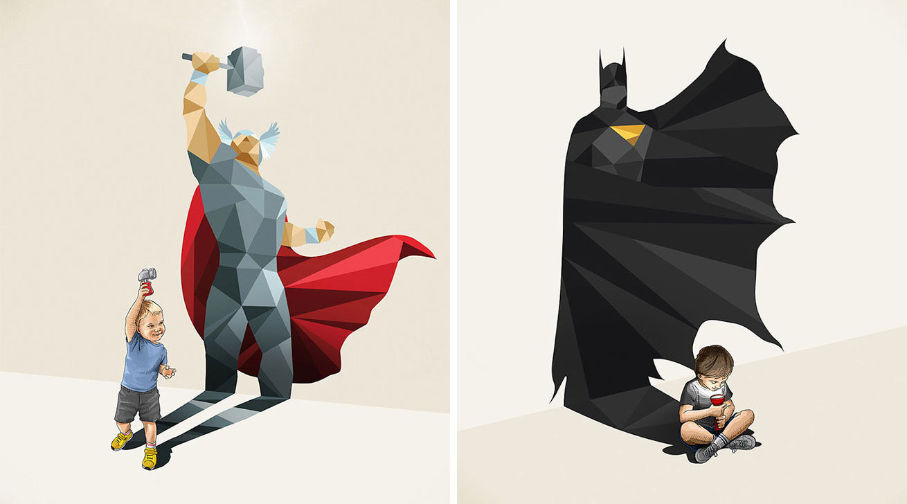 Children’s Superheroes Shadows Posters » Design You Trust — Design ...
