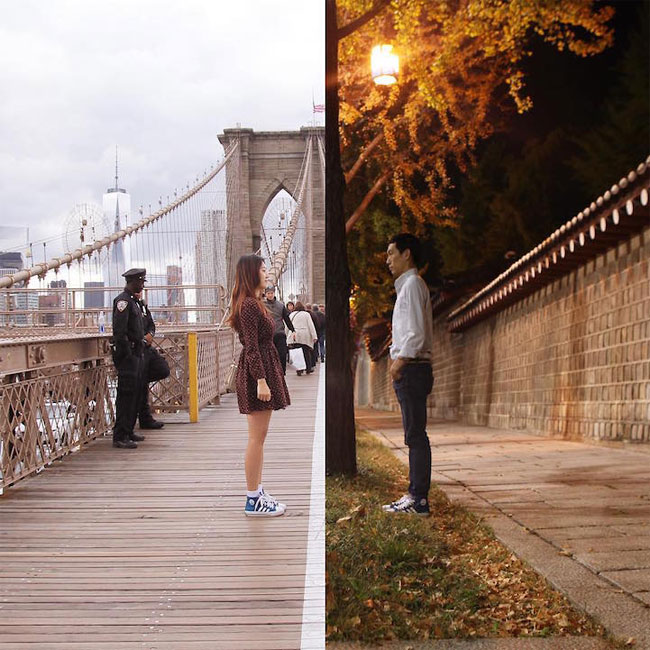 Long Distance Couple Stays Connected through Split Portraits of ...