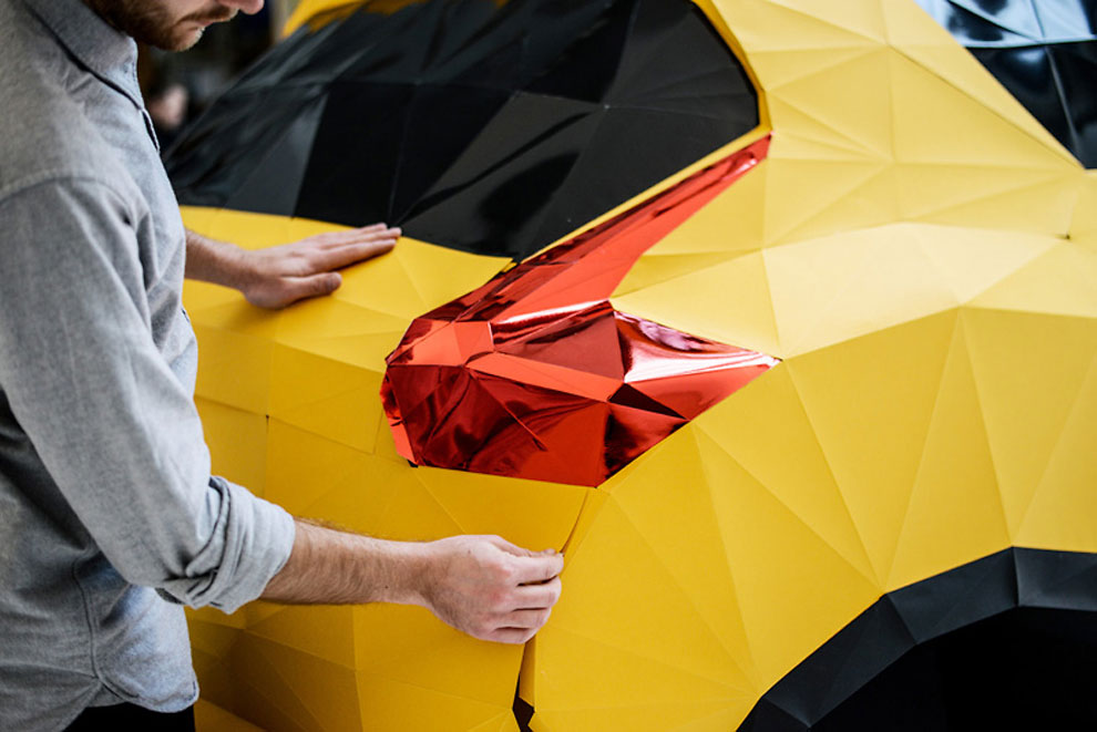 An Artist Has Made A Full-Size Version Of This Nissan Car Out Of Paper ...