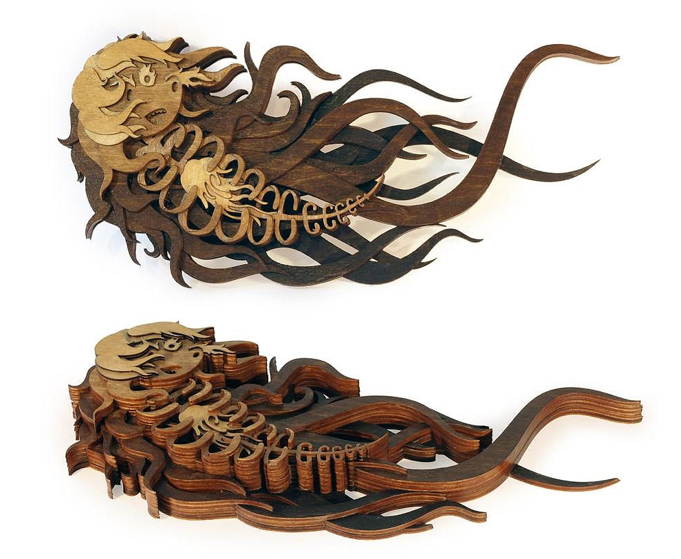 Stunning Fantasy Multi-Level Worlds Created From Laser Cut Wood ...