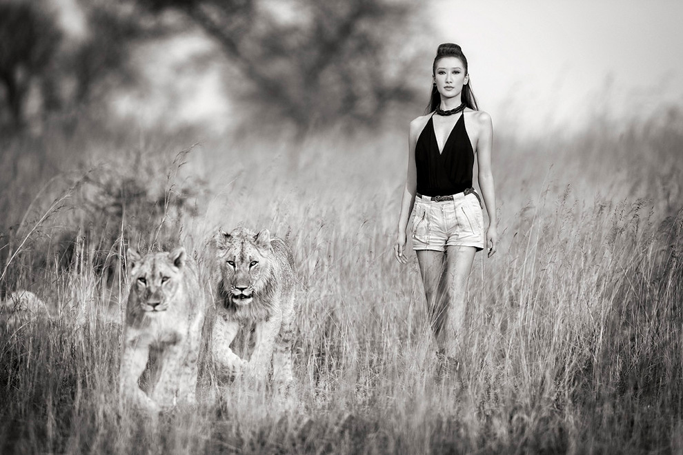 Breathtaking Photos of Models Pose with Endangered Animals » Design You ...