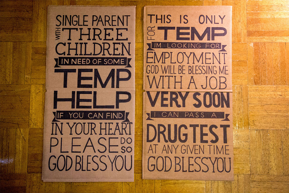 This Art Director Beautifully Redesigns Homeless People’s Signs ...