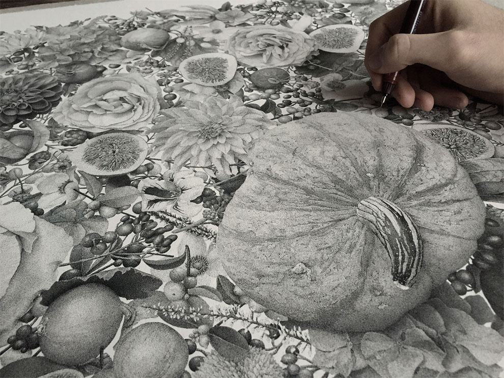 Extremely Detailed Illustration Created With 7 Million Ink Dots ...