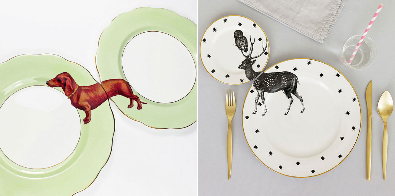 Matching Animal Plates That Need To Be Combined To See The Whole ...
