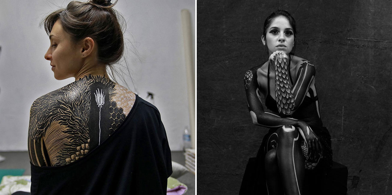 Monochrome Bodypainting Project “Exoskeleton”: Brilliantly Textured ...