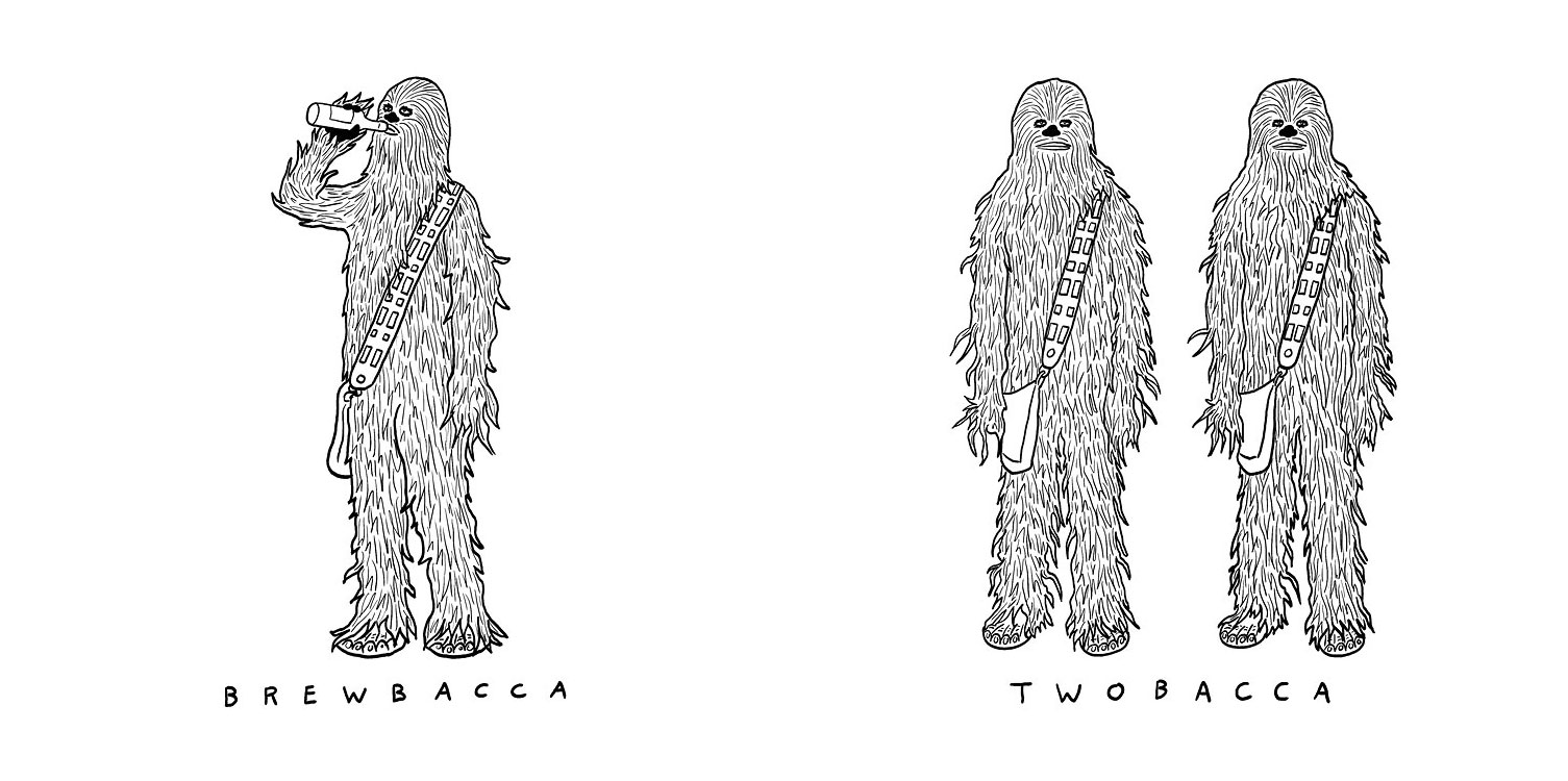 Humorous Illustrations Of Chewbacca As Comical Visual Puns » Design You ...