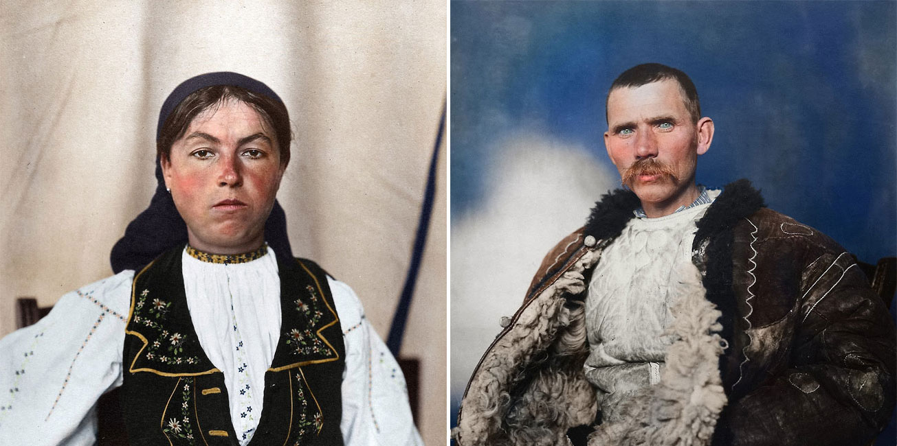 Beautiful Colorized Photos Of Immigrants in Their Traditional Dresses ...
