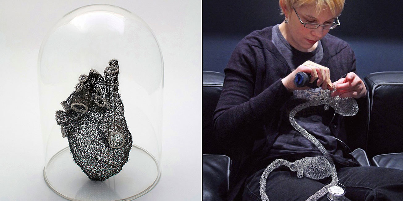 Artist Meticulously Crochets Wire To Create Anatomically Correct Heart ...