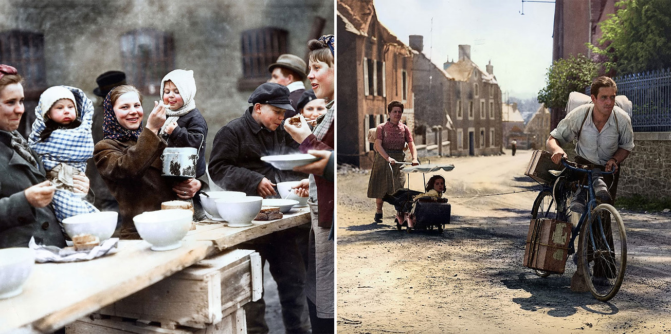 Fascinating Colorized Photos Of Refugees During World War II » Design ...