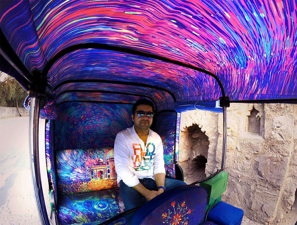 Beautifully Designed Fabric Fills Delhi’s Auto Rickshaw Interior With ...