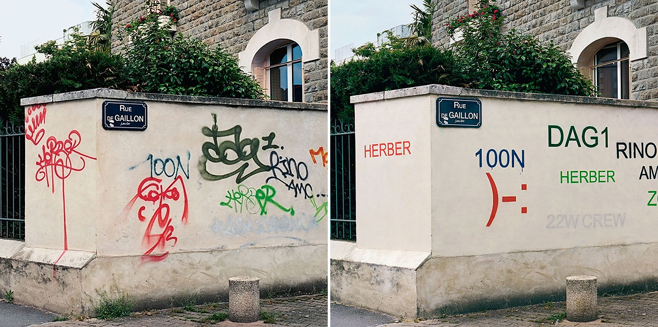 Guy Paints Over Shit Graffiti And Makes It Legible » Design You Trust ...