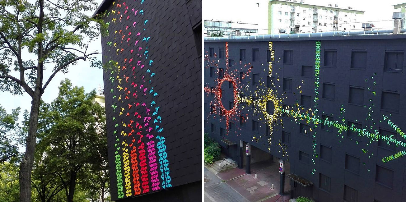 15,000 Origami Birds Were Folded To Make This Large Mural In Paris ...