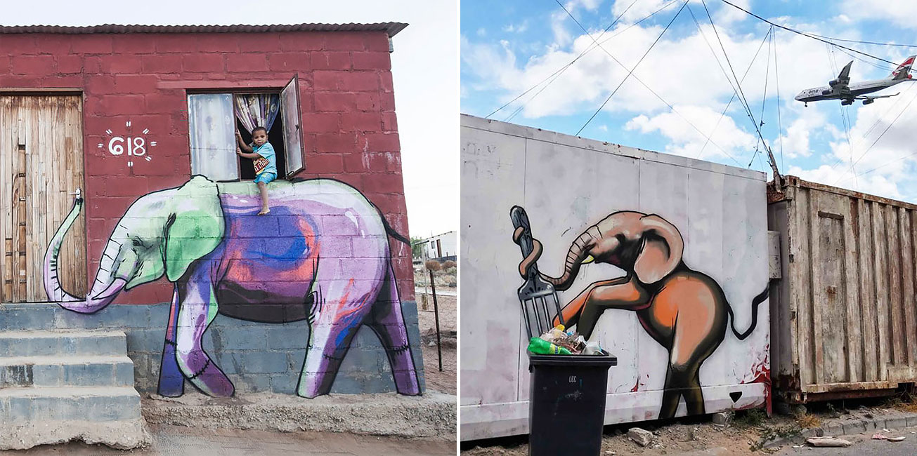 Elephant Graffiti Art In South Africa To Give People Hope » Design You ...