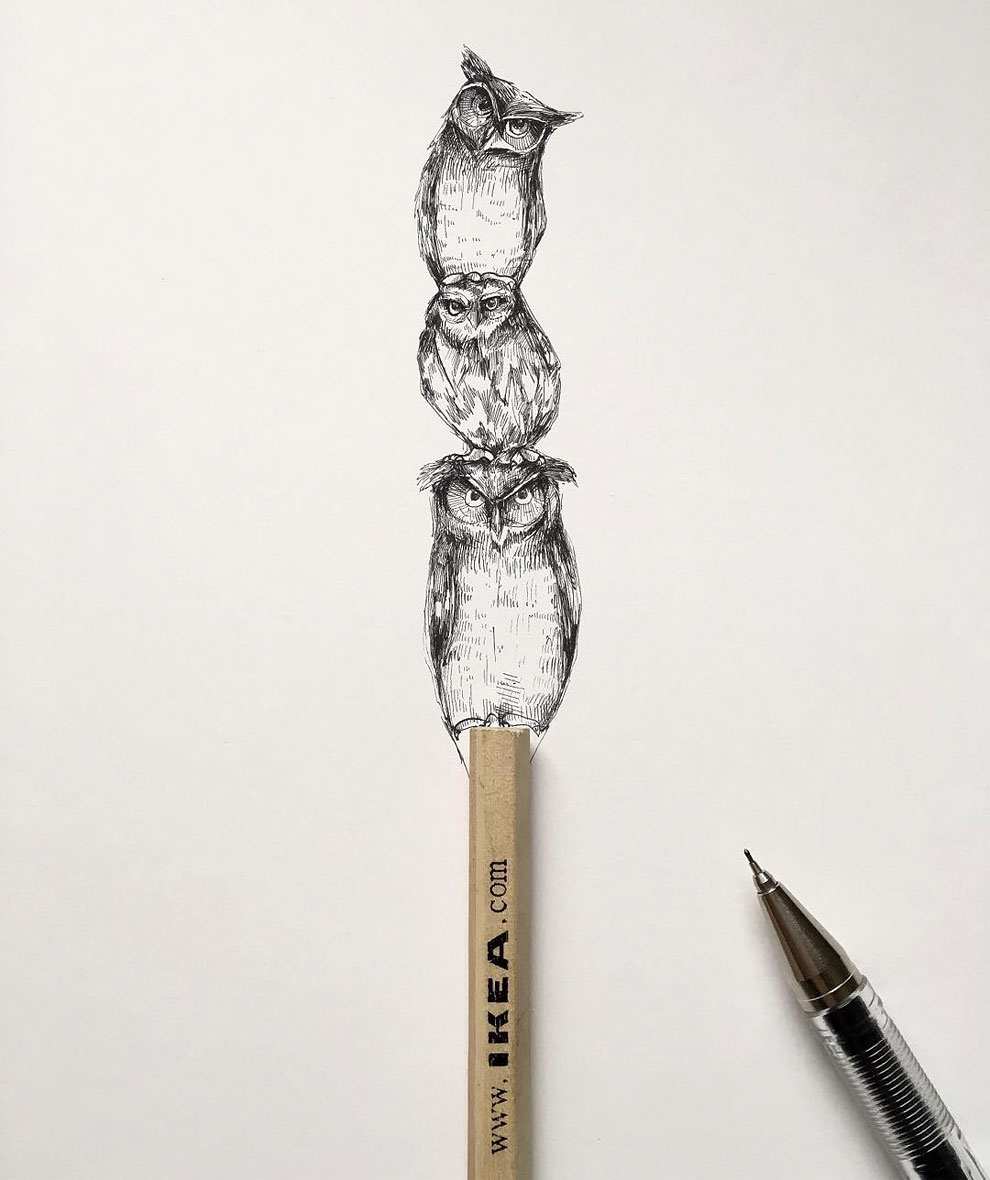 Pen & Ink Depictions Of Trees Sprouting into Animals By Alfred Basha ...