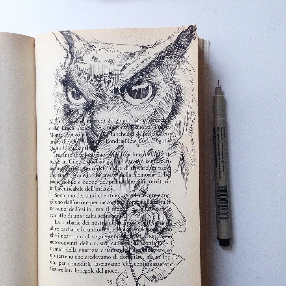 Pen & Ink Depictions Of Trees Sprouting into Animals By Alfred Basha ...