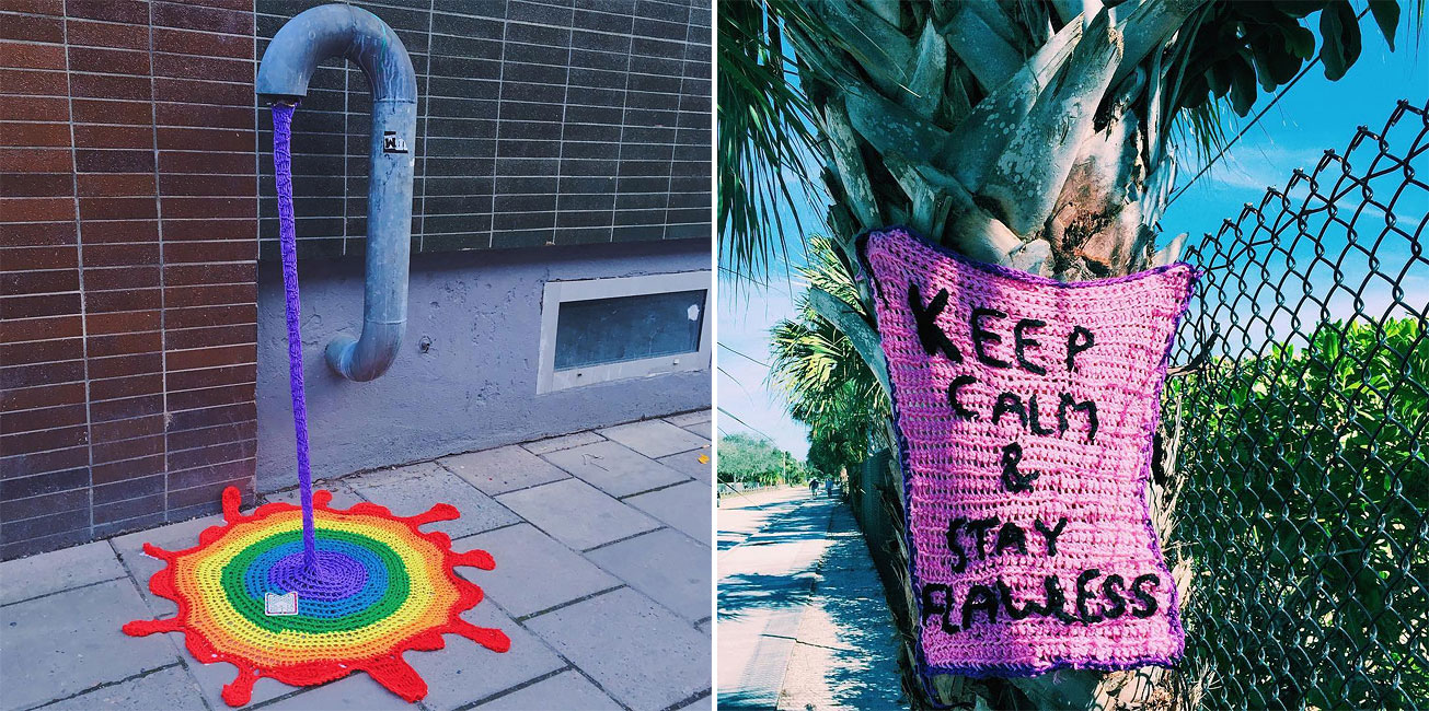 Guerrilla Crocheting Adds A Splash Of Color To The Streets of Stockholm ...