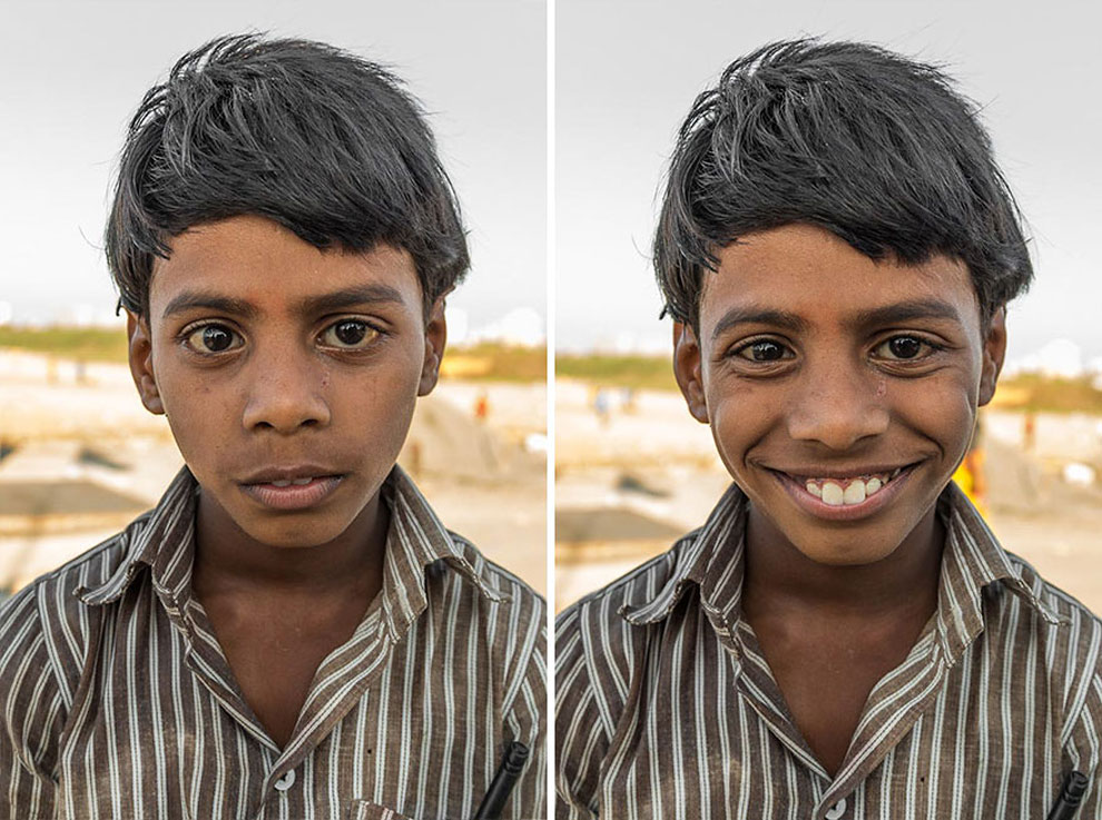 Contrasting Portraits Show How A Smile Can Change Your Perception Of ...
