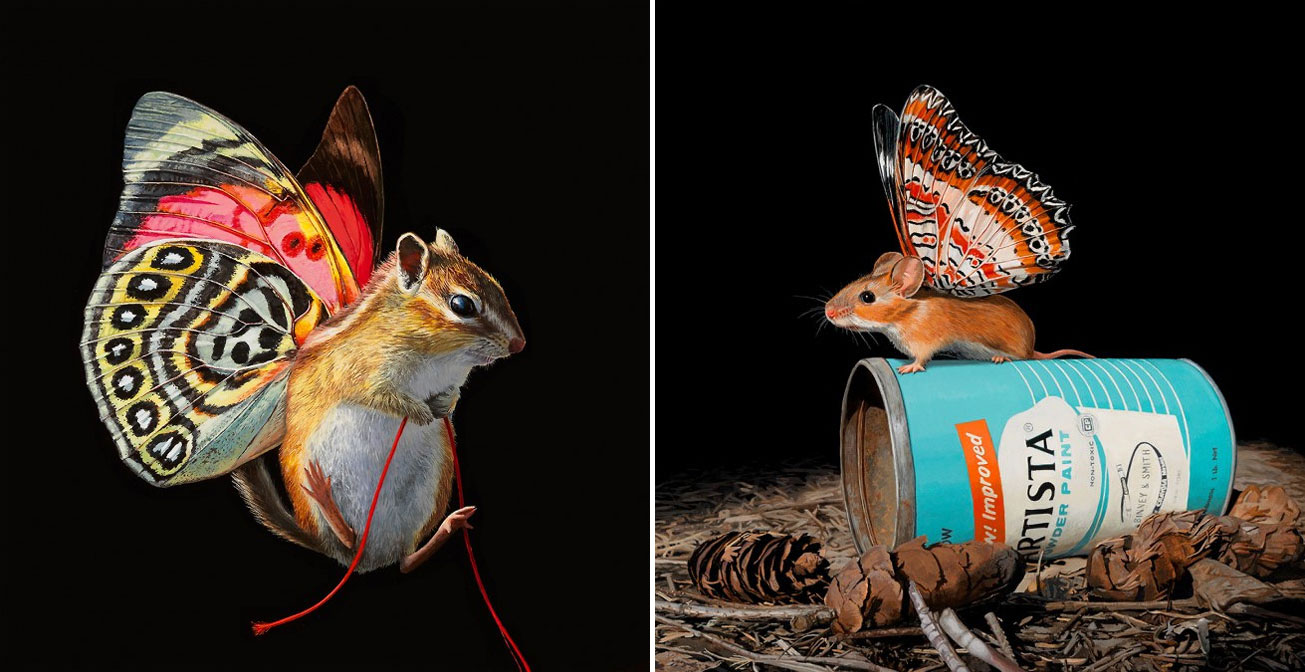 Hyperrealistic Depictions Of A Fictional Mouse-Butterfly Species By ...