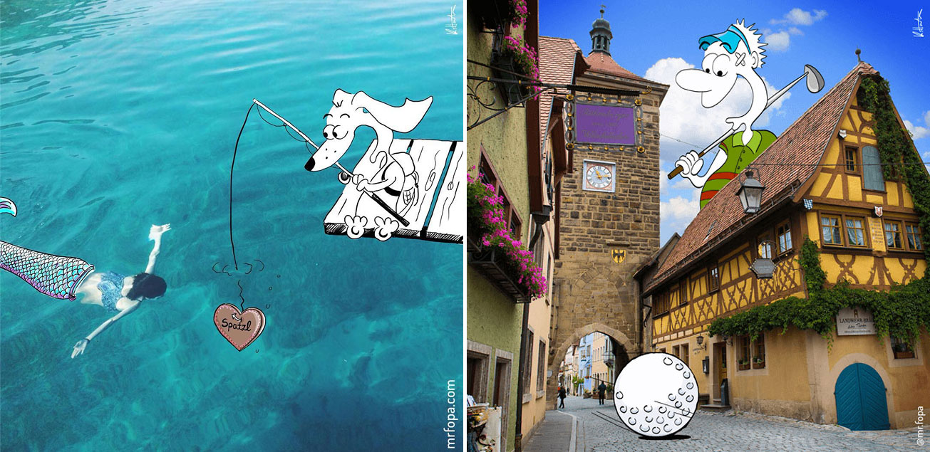 This German Artist Creates Cartoons And Comic Series About Travel ...
