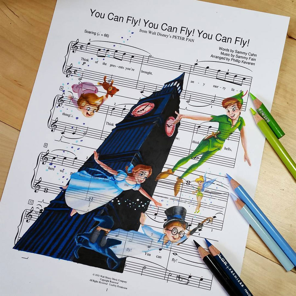 This Artist Uses Music Sheets To Create Stunning Illustrations » Design ...
