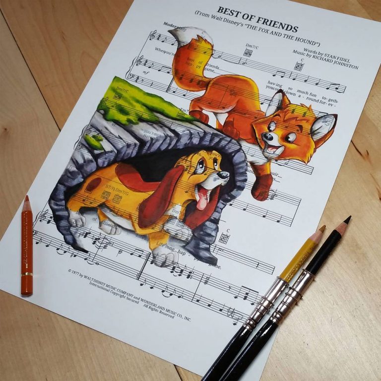 This Artist Uses Music Sheets To Create Stunning Illustrations » Design ...