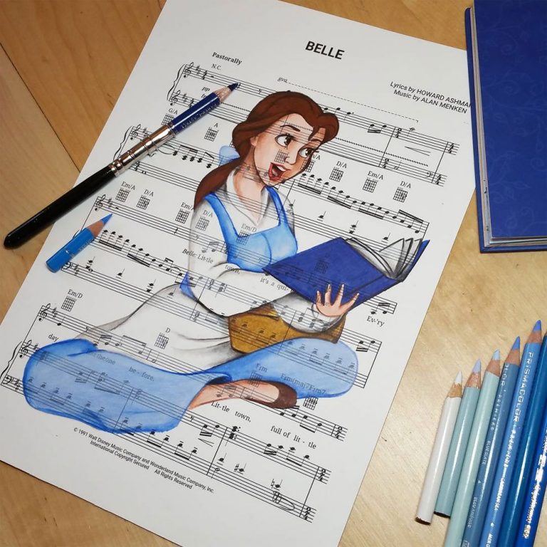 This Artist Uses Music Sheets To Create Stunning Illustrations » Design ...
