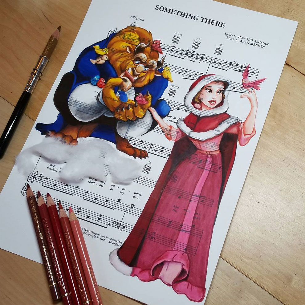 This Artist Uses Music Sheets To Create Stunning Illustrations » Design ...