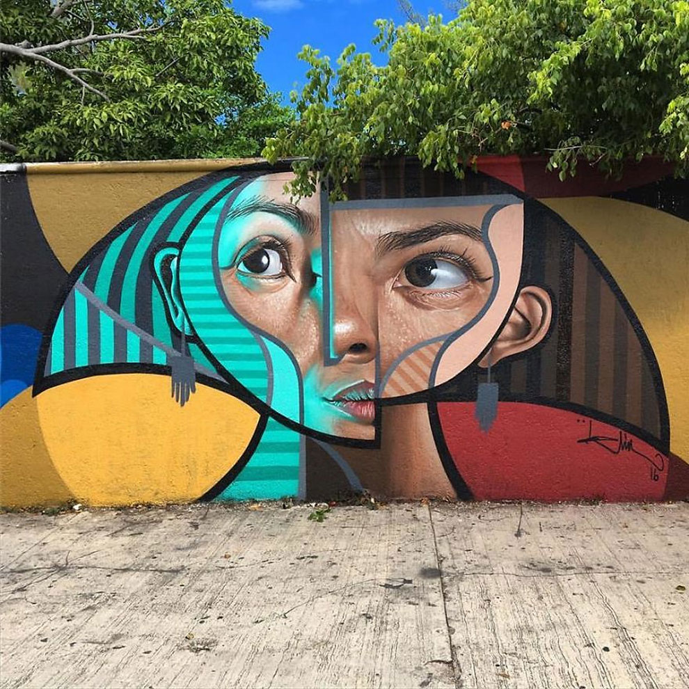 Spanish Artist Creates Picasso-Inspired Murals Combining Cubism With ...