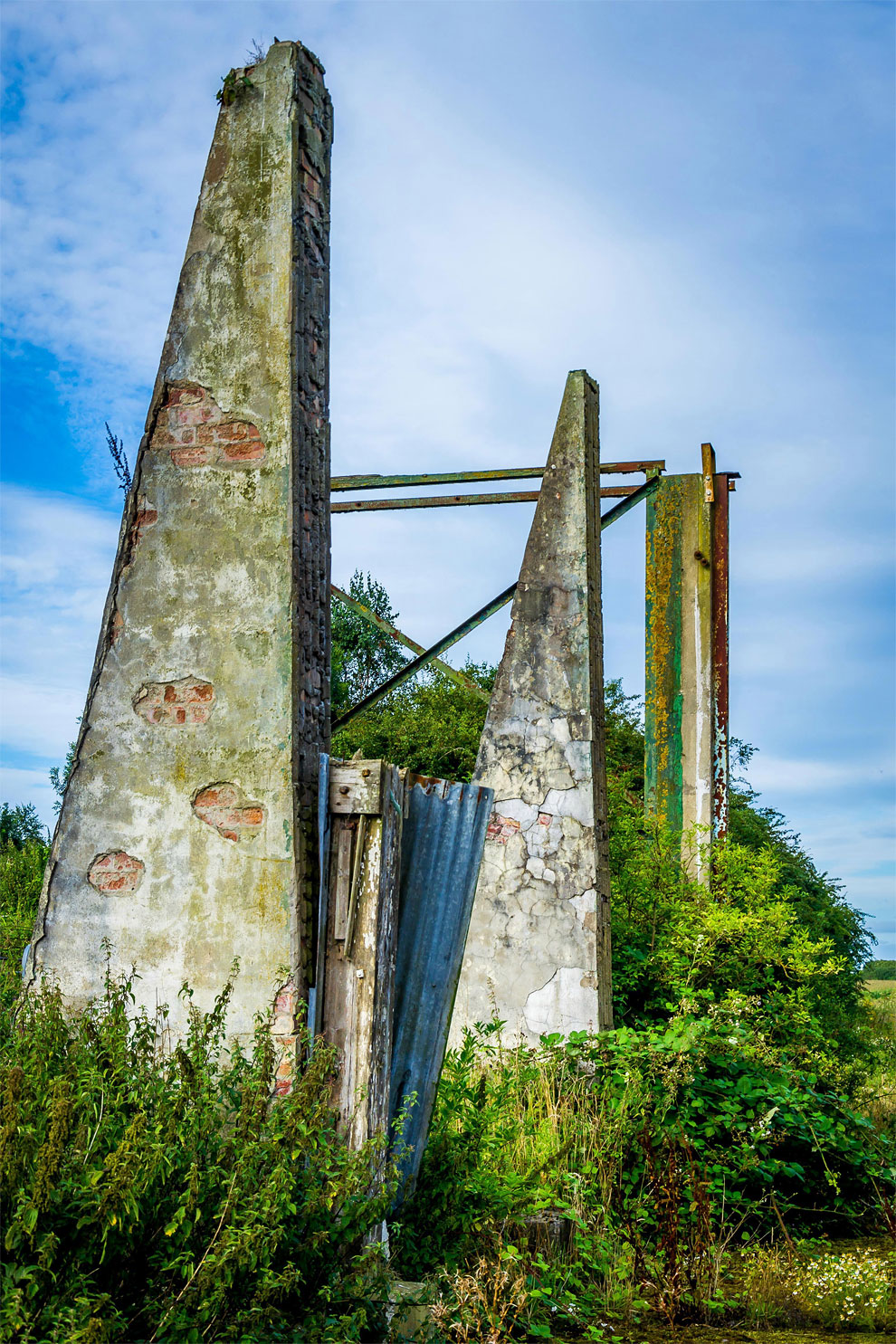 Series Of Shots Show The Abandoned Bare Steel Infrastructure Of The ...