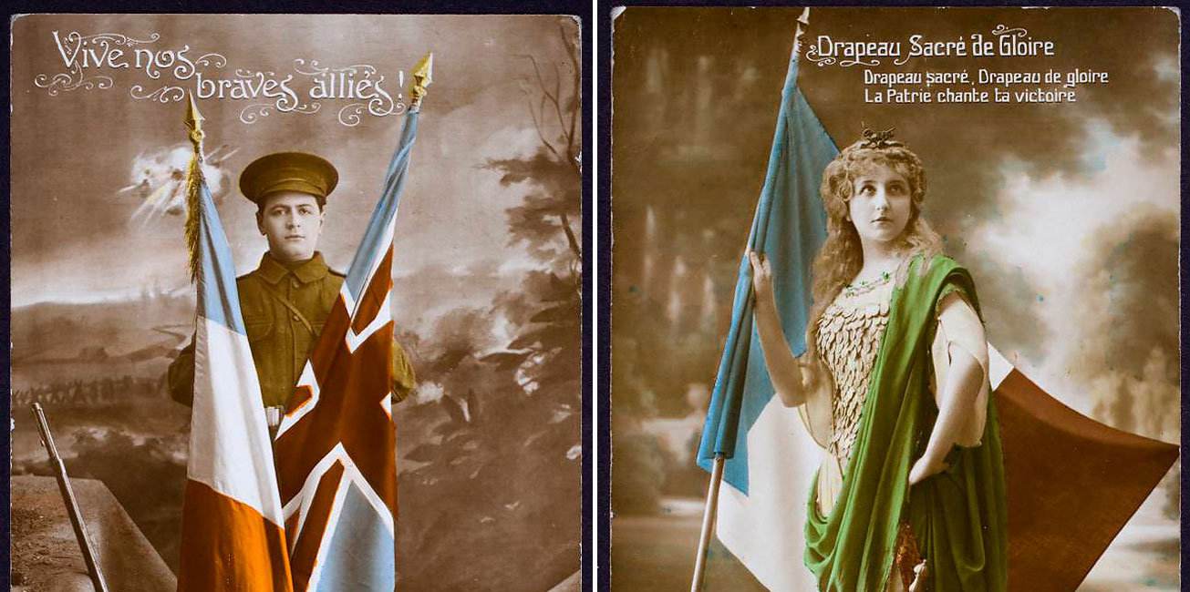 Romantic Colorized Vintage Postcards Show French People During The WWI ...