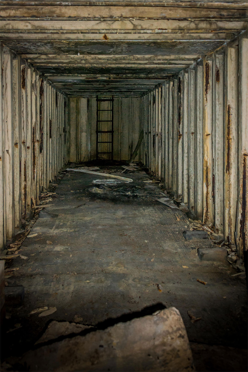Series Of Shots Show The Abandoned Bare Steel Infrastructure Of The ...