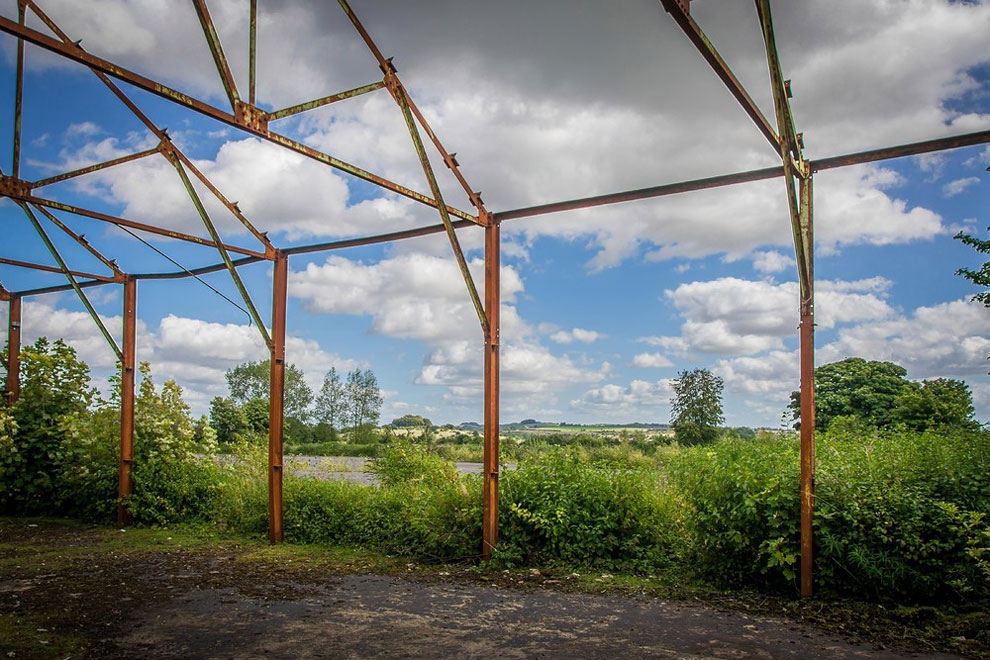 Series Of Shots Show The Abandoned Bare Steel Infrastructure Of The ...
