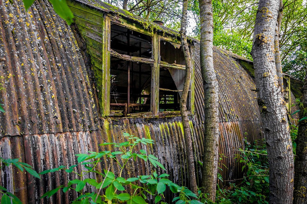 Series Of Shots Show The Abandoned Bare Steel Infrastructure Of The ...