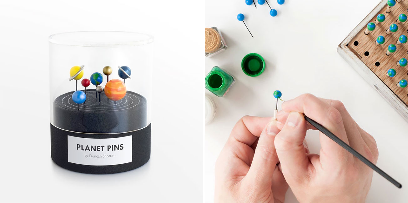 Planet Pins: Tiny Hand-Painted Solar System Stationery » Design You ...