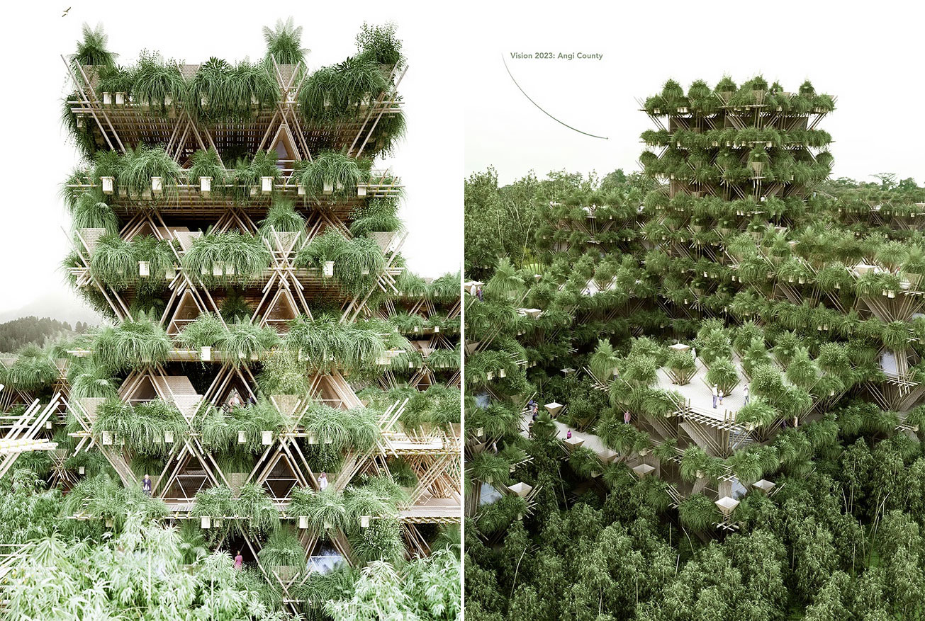 Chinese Company Builds A Bamboo Treehouse Without Nails Or Screws ...