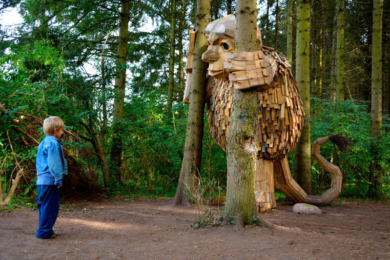 Six Large Wood Giants Are Now Hiding Out In A Forest Near Copenhagen ...