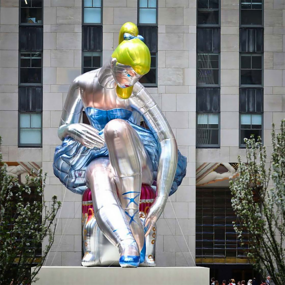 Artist Jeff Koons Installs A Giant Inflatable Ballerina In The Heart Of ...