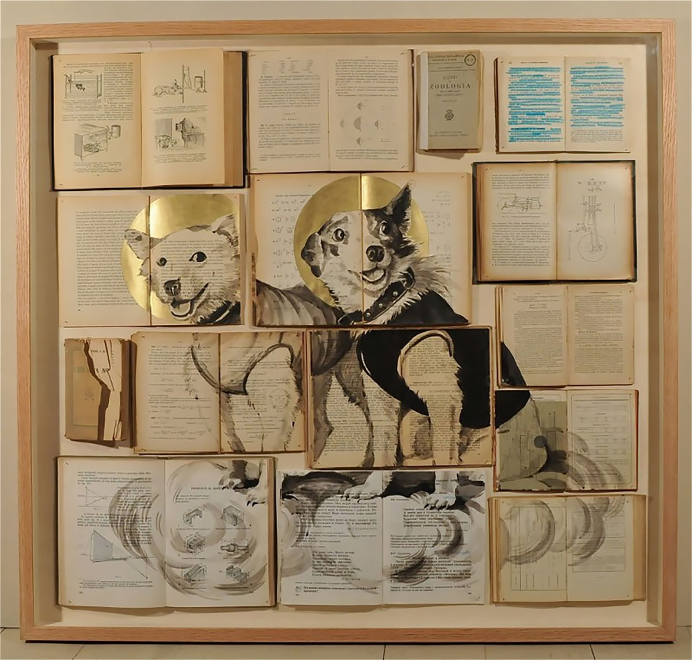 Fragmented Ink Paintings On Arrays Of Vintage Books By Ekaterina ...