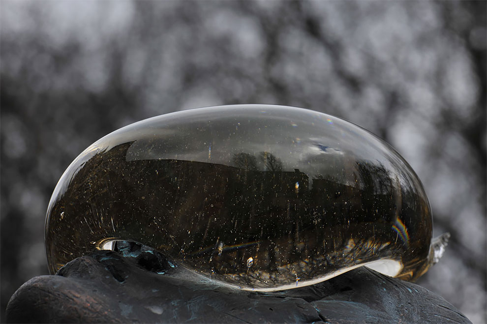 Ukrainian Artist Made A Mesmerizing Sculpture Of Giant Raindrop Resting ...