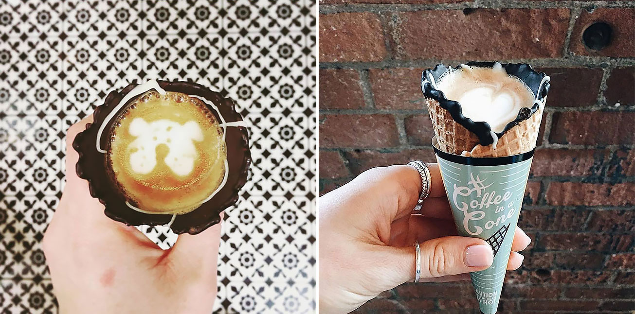 Coffee Served In A Cone? Enjoy This Unique Drink At A Specialty Cafes ...