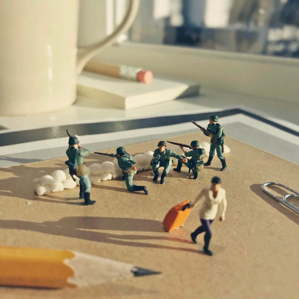 Miniature Scenes Set Amongst Office Supplies By Derrick Lin » Design ...