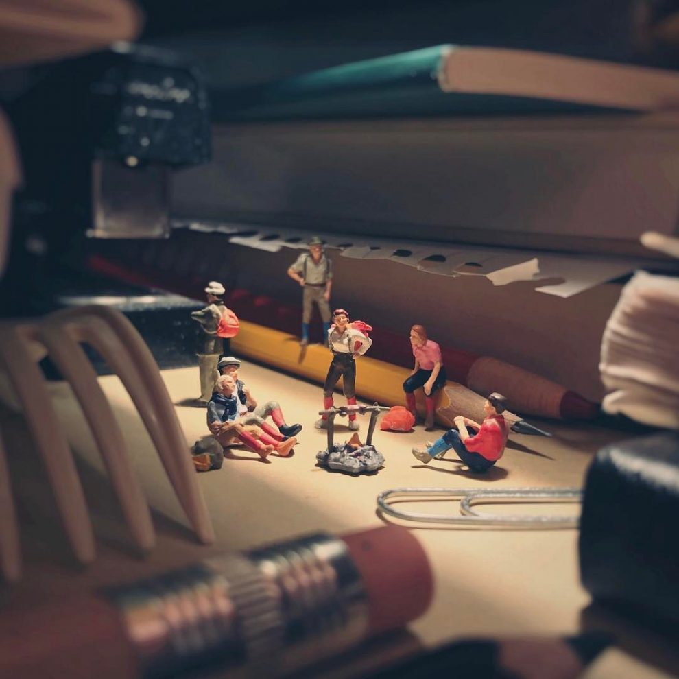 Miniature Scenes Set Amongst Office Supplies By Derrick Lin » Design ...